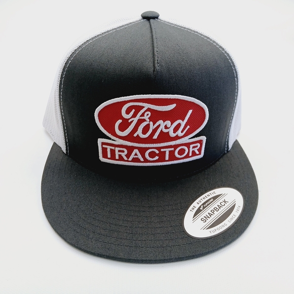 Ford | Accessories | Ford Tractor Gray And White Flat Bill Snapback Hat ...